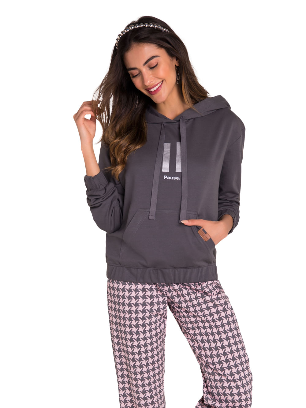Conjunto Manga Longa Hoodie Pause P 