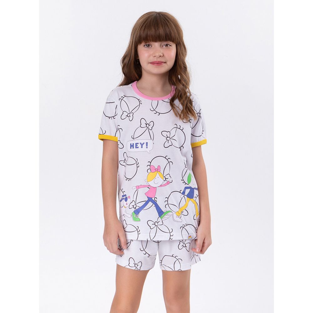 Pijama Manga Curta Infantil Hey Useveggi