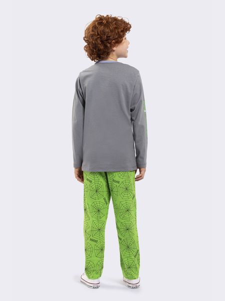 Pijama Manga Longa Masculino Infantil Scooby Doo Spiders Brilha No